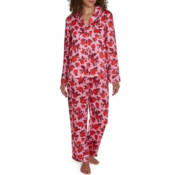 LOFT | Intimates & Sleepwear | Nwt Loft Pink And Red Floral Satin ...